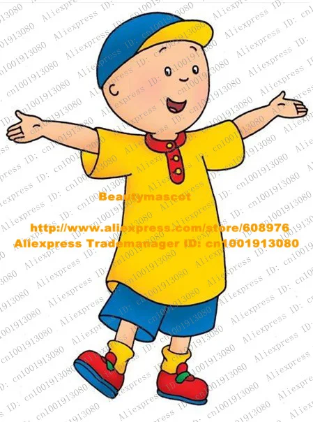 Lively Yellow Caillou Boy Mascot Costume Mascotte Lad With Long Yellow ...