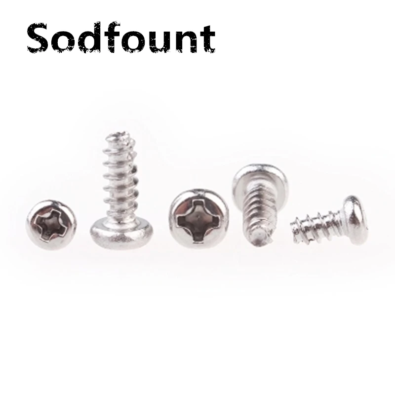 100pcs-Cross-round-head-self-tapping-screws-M4-304-stainless-steel ...