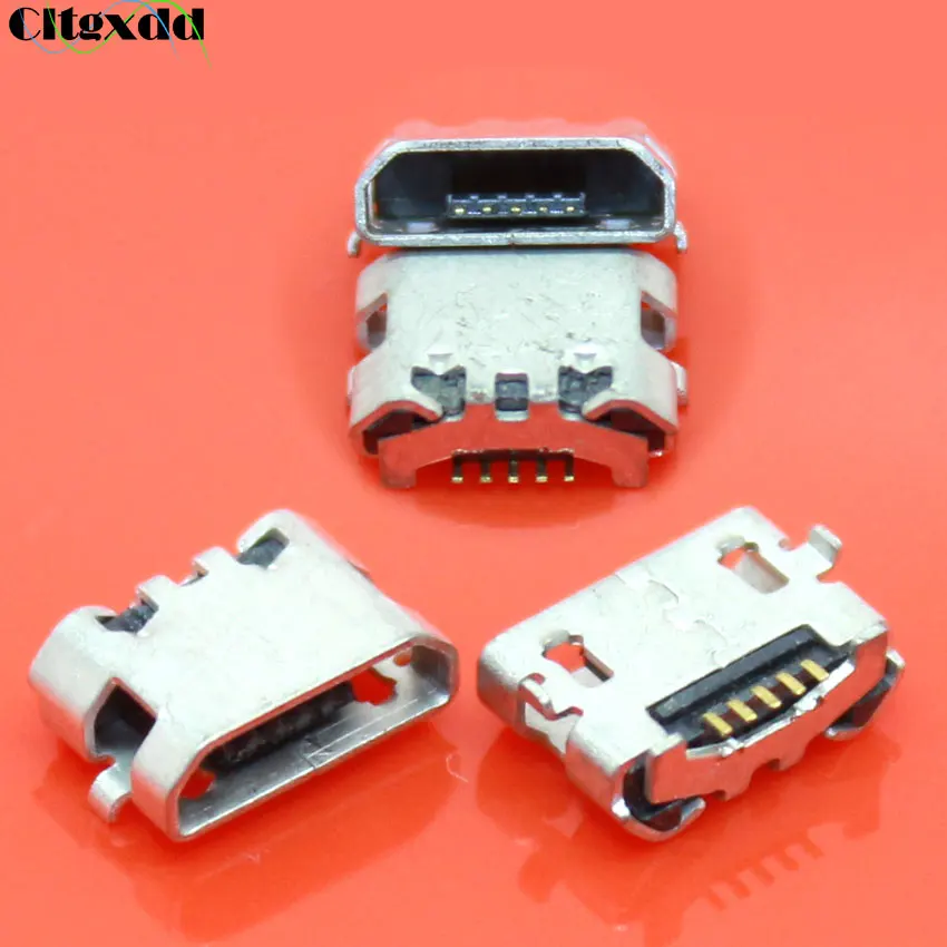 Cltgxdd Conector micro USB de 5 pines, Conector de puerto de carga de bocina de buey inversa ...