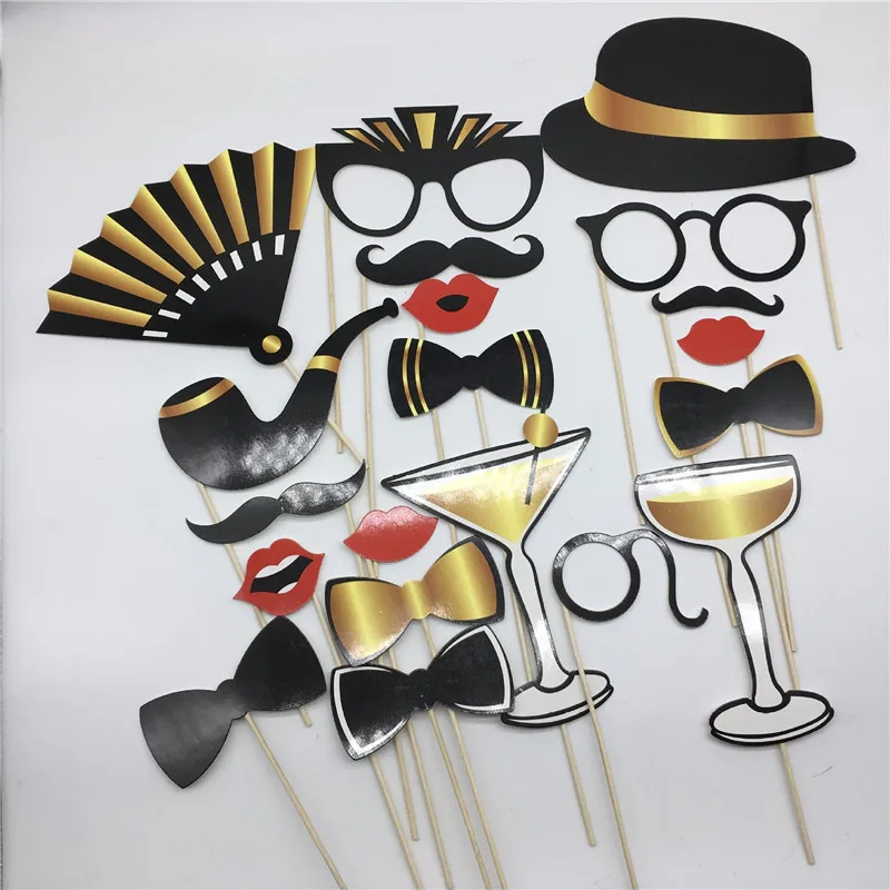 Wedding Decoration Photo Booth Prop Hen Party 20Pcs Team moustache ...