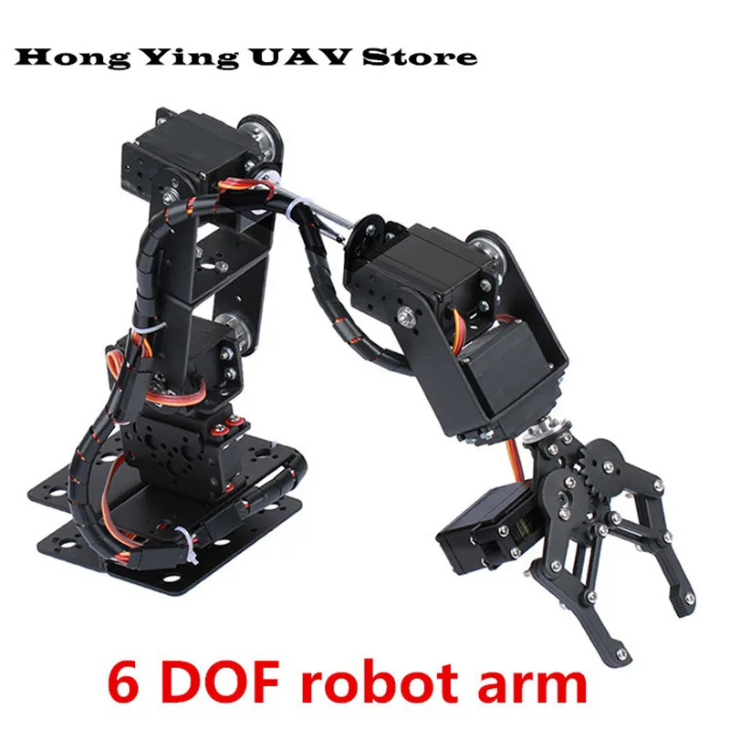 Diy 6dof 로봇 팔 조작기 금속 알루미늄 프레임 로봇 팔 턱 키트 Mg996r Ds3115아날로그 서보 Arduino