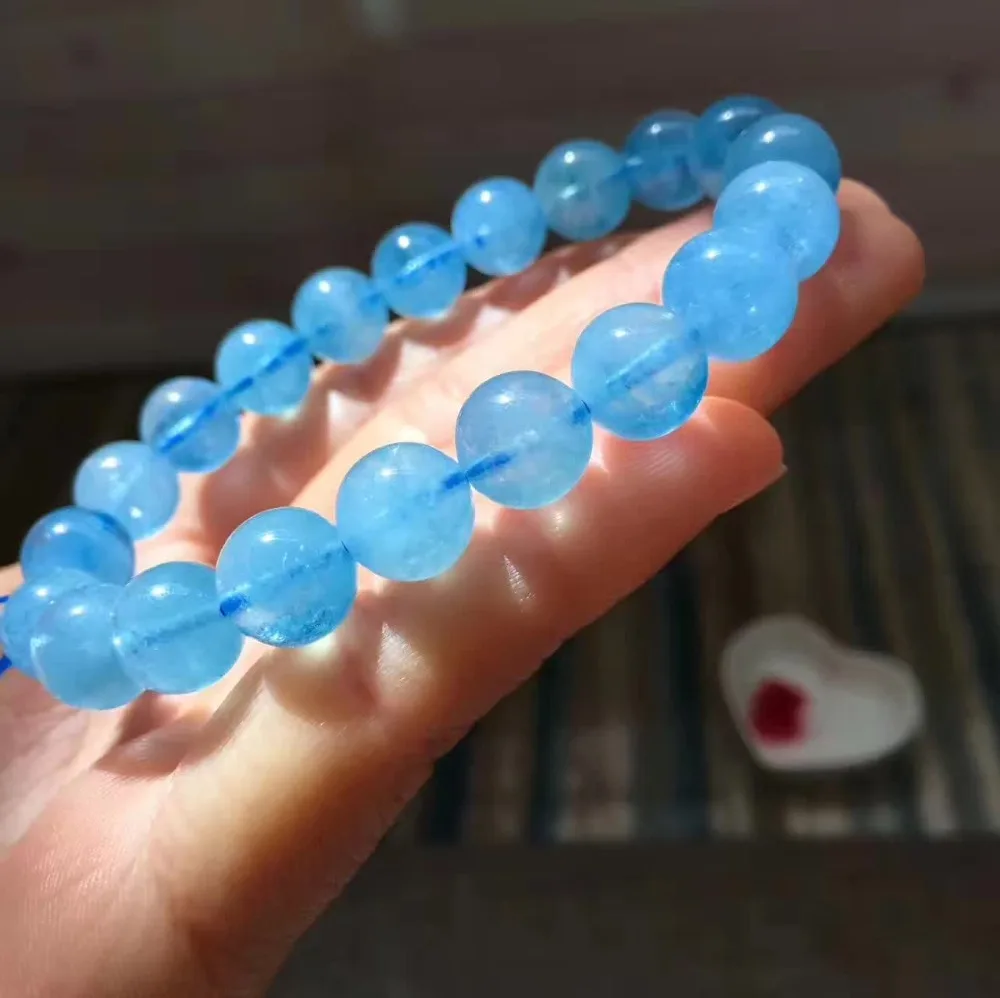 Wholesale Natural Sky Blue sea Stone Bracelets Healing Reiki Women ...