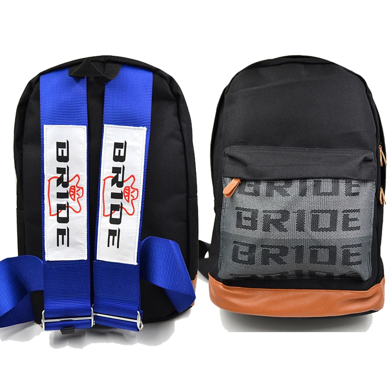 Jdm Bride Fabric Backpack With Seat Belt Harness Bag Drift Race School Domo Racing Bag In
