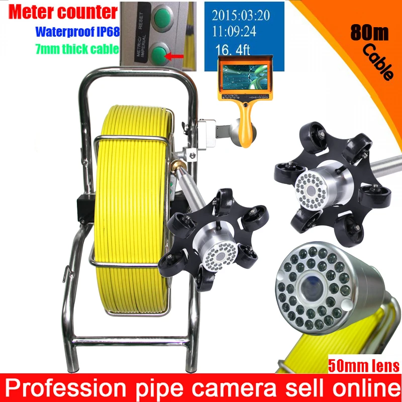 100m Sewer Pipe Inspection Camera System Water Pipe Well Monitoring ...