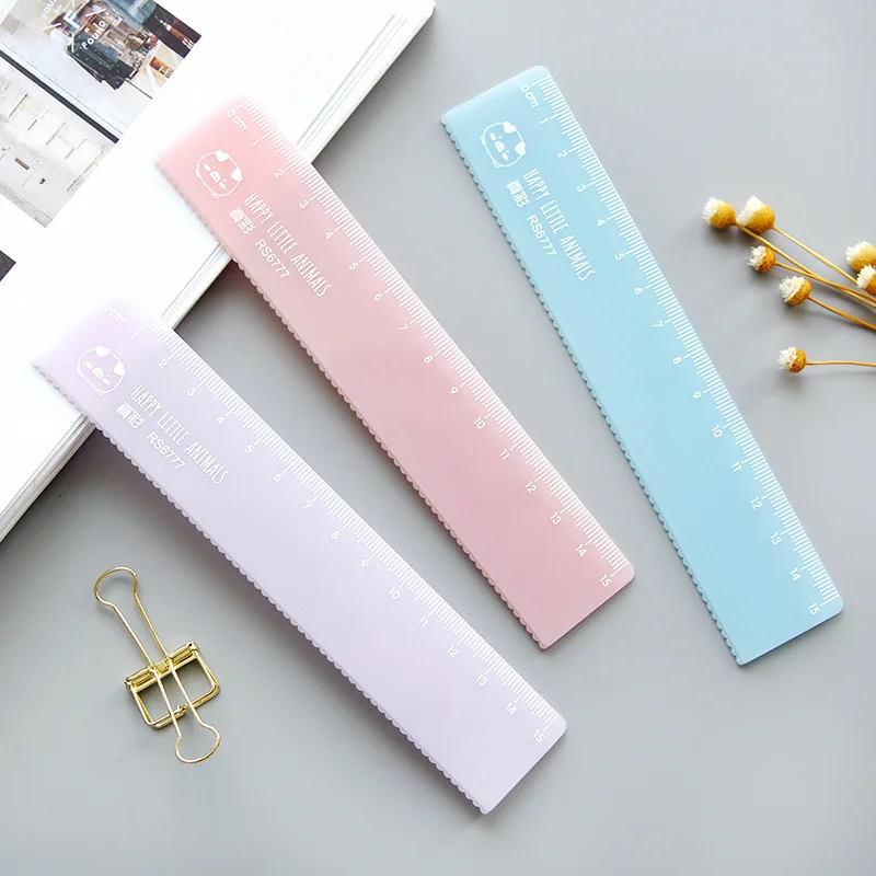 1pcs True Color Korean Jelly 4 Color 15cm Ruler Straight Wave Line ...