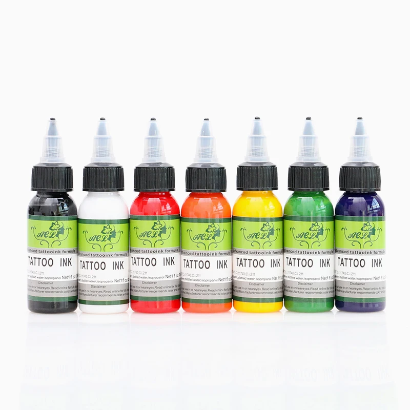 New Arrival High Quality 1OZ(30ml) Tattoo Ink 7 Colors/Set Tattoo ...