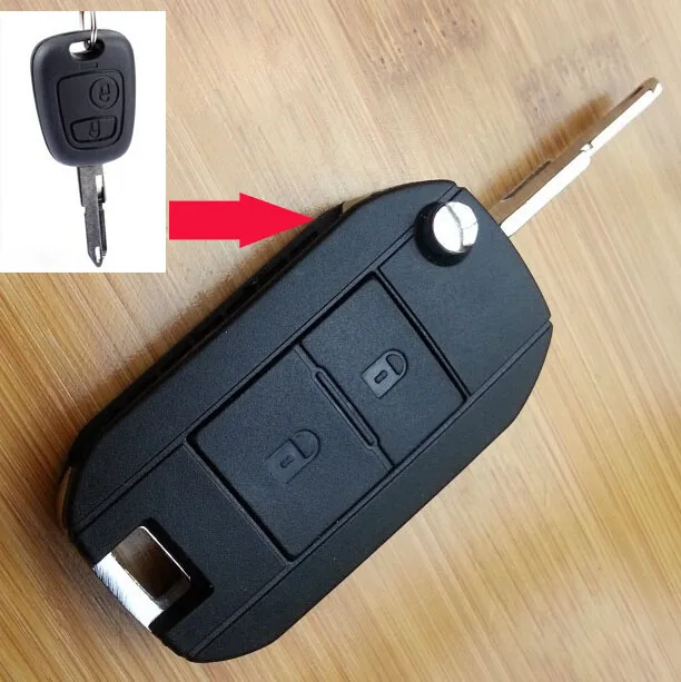 2 Buttons Modified Flip Remote Key Shell Case Cover For Peugeot 206 ...