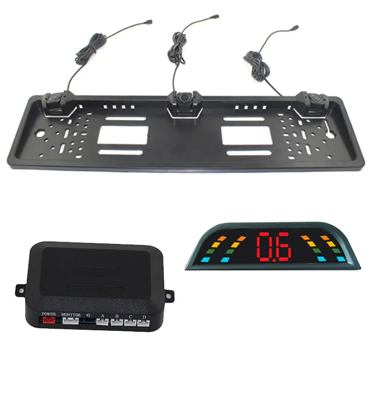 2 Ys Warranty European License Plate Frame Sensor Parking Three Sensors ...