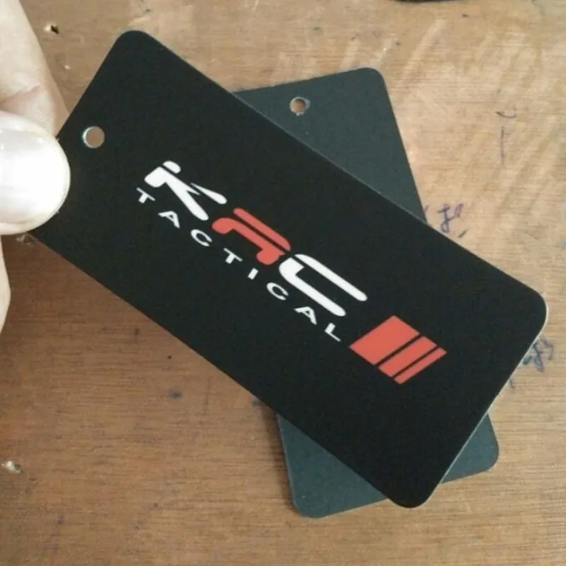 Custom Black Coated Paper Tags Artwork Print Swing Hang Tag 40 Mm * 85 ...