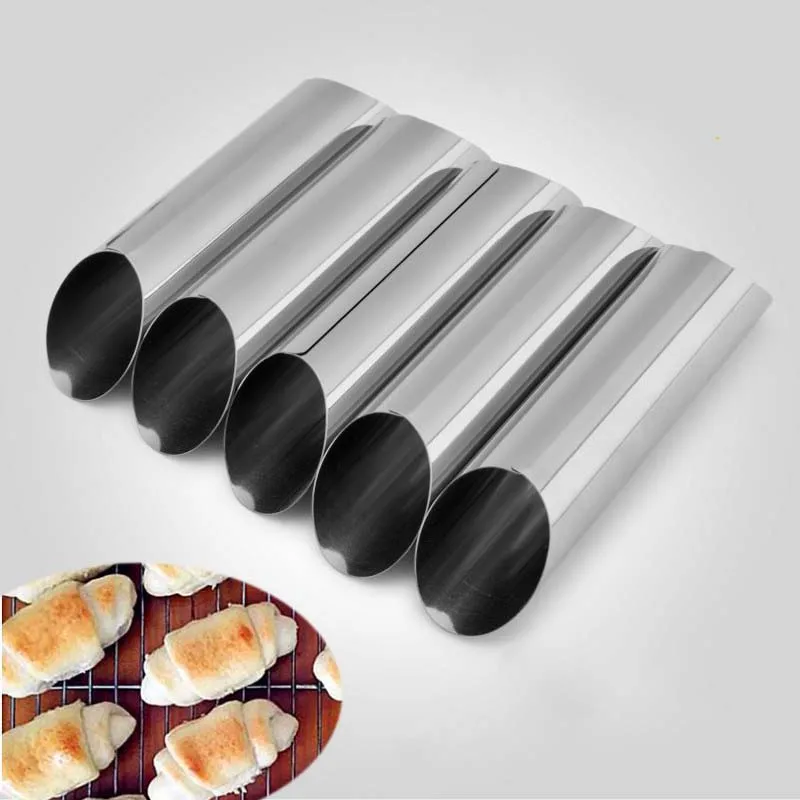 1pc 12cm Stainless Steel bread Mold Spiral Baked Croissants DIY Horn ...