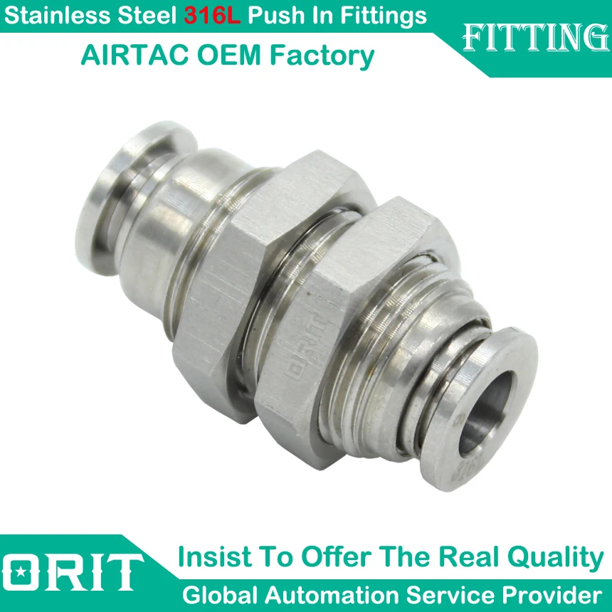 1/4od Pneumatic Push In Air Fitting Bulkhead Elbow Fitting 1/4" OD ...