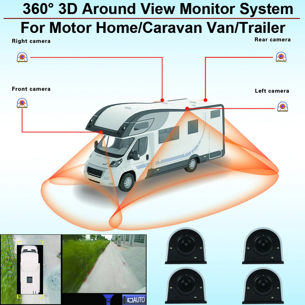 360 3d Around View Monitor Avm System Surveillance Panoramic Security ...