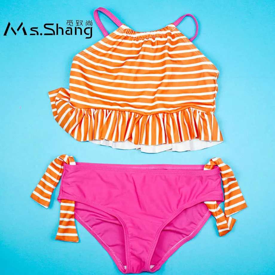 Ms.Shang 2019 New Girl Child Swimsuit Baby Swimwear Bikini Crop Top ...