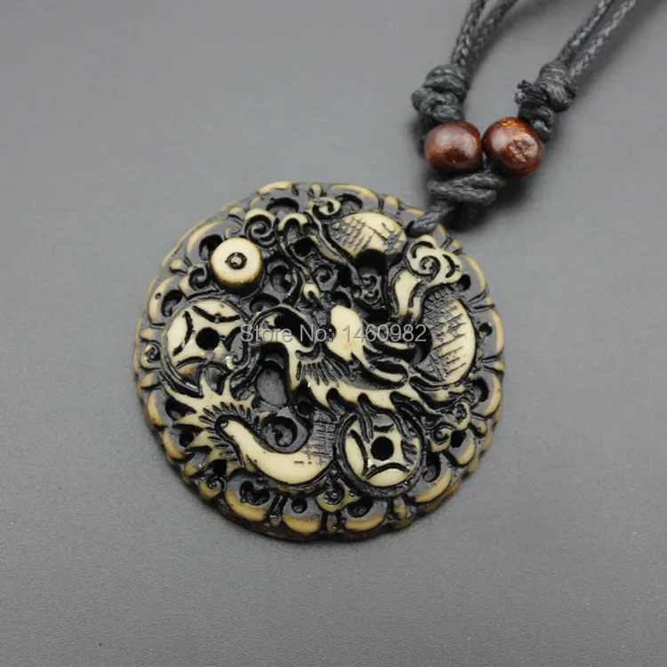 Cool Men's Round Shape Zodiac Amulet Chinese Dragon Totem Of Good Luck ...