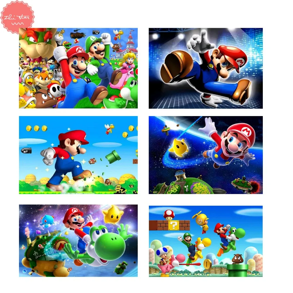 Diy 5D Diamond Painting Cartoon Super Mario Monkey Decoration Christmas ...