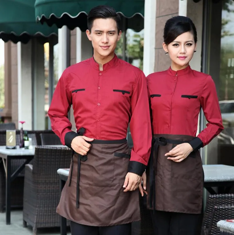 Restaurant Waitress Jacket Work Clothes Fast Food Shop Hotel Women Long ...