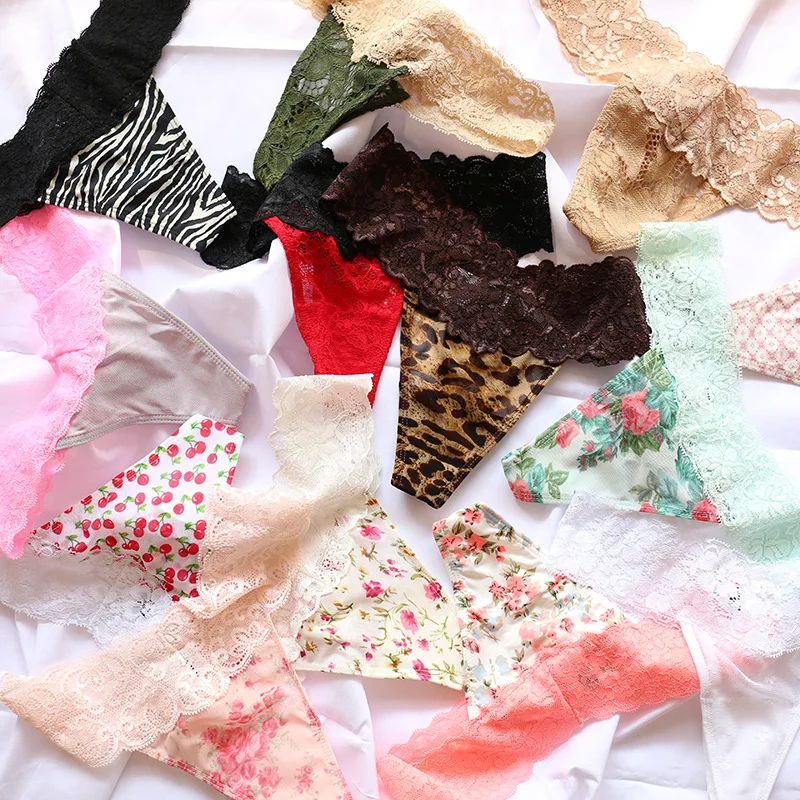 Top Quality Underwear Girls Breathable Polyester Lace G String Thongs ...