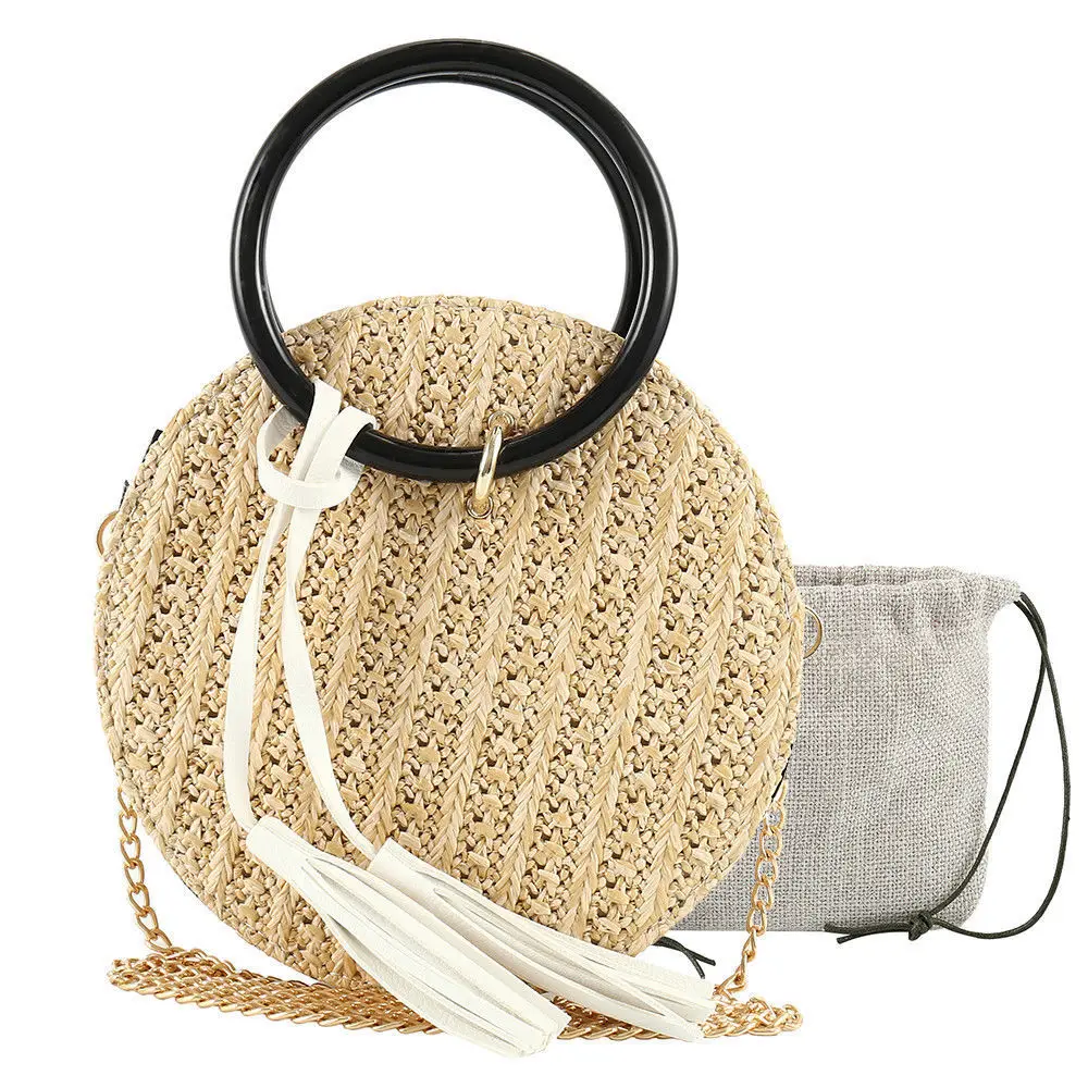 Circle Straw Crossbody Bag | IUCN Water
