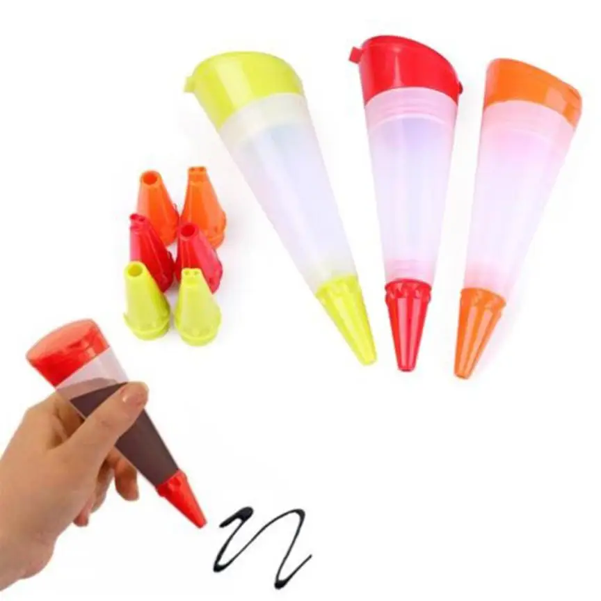 Silicone Cake Piping Decorators Utensil Cream Icing Bag Pastry Piping Pen Baking Decor Cake
