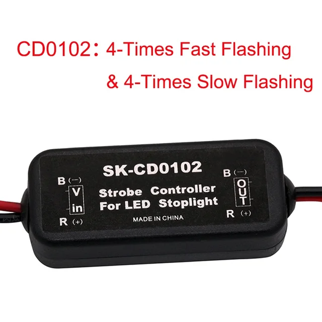 GS-100A Newest Flash Universal Strobe Controller Flasher Module for LED Brake Stop Light Lamp 9 ...