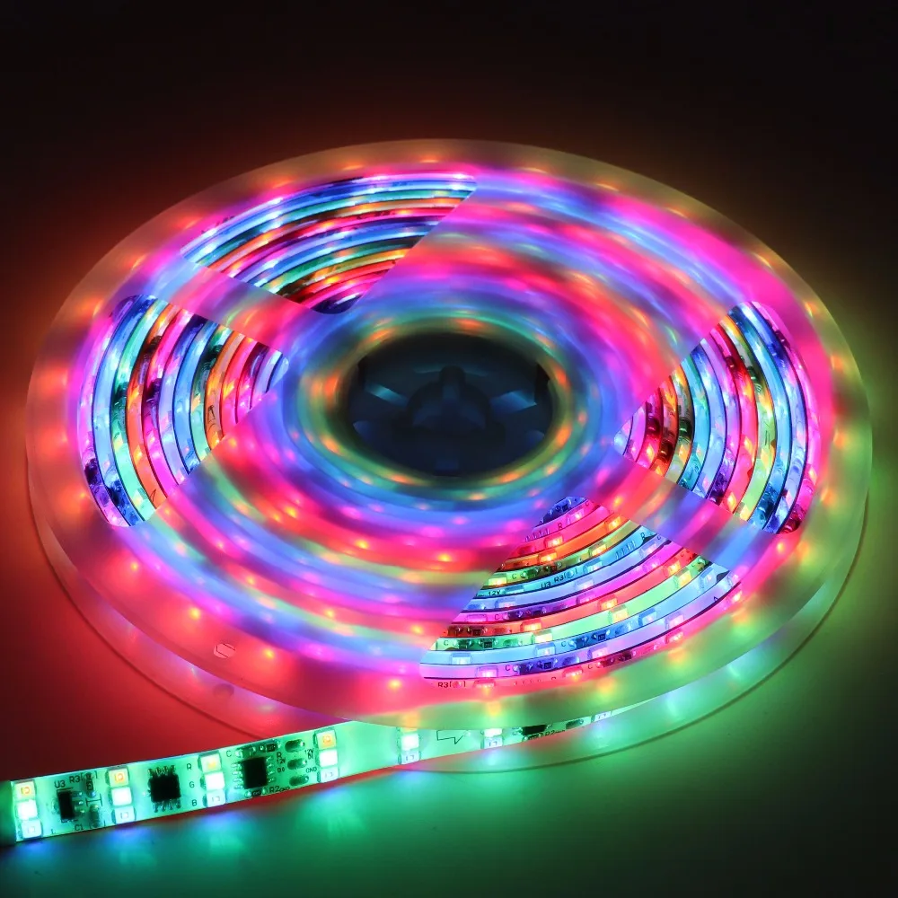 DC12V 5m 1903 IC smart RGB LED strip Light 2835 SMD 180leds/m RGB LED ...