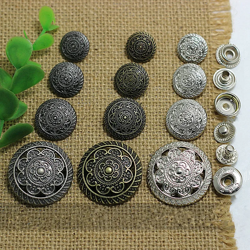 20sets Bronze Snap Fastener Press Buttons Sewing Leather Craft Clothes ...