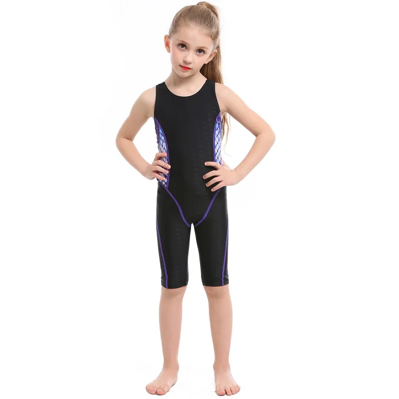 Swimsuit For Girls One Piece Swimwear Women's Competition Swimsuit Knee ...