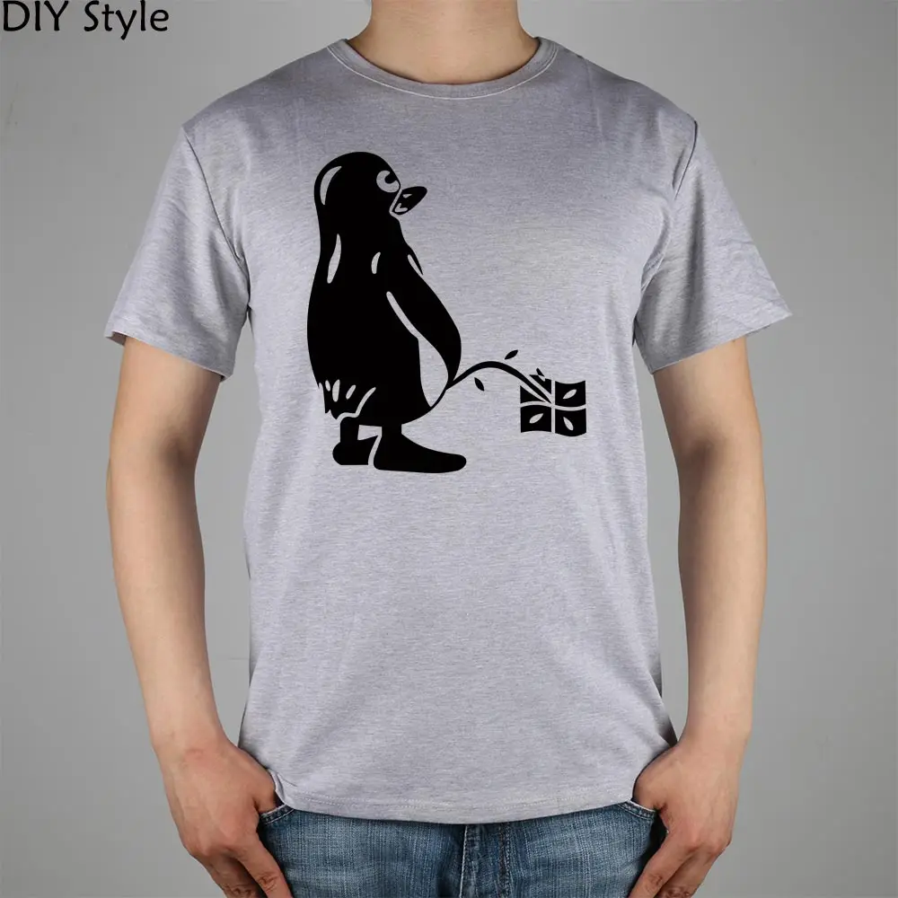 PENGUIN LINUX UBUNTU OZF T shirt Top Lycra Cotton Men T shirt New Design High Quality Digital ...