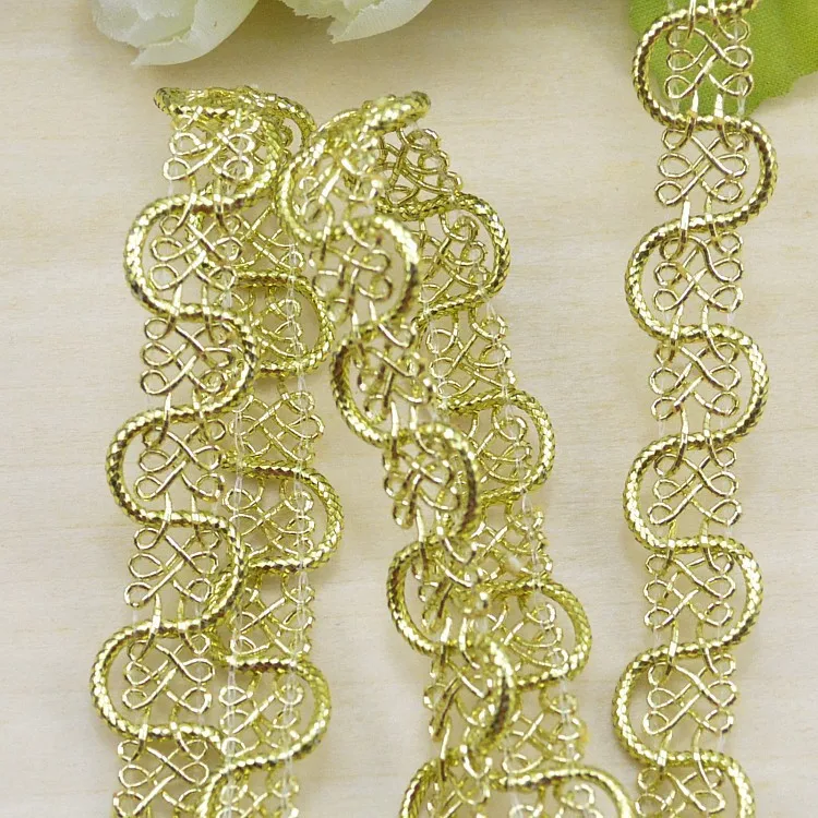 Wholesale! 1.5cm 10m/lot Gold Silver Diy Decoration Polyester Lace Trim ...