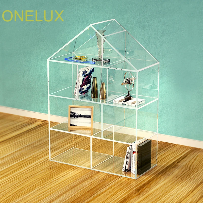 Floor Stand House Shaped Clear Acrylic Bookcase,custom Lucite ...