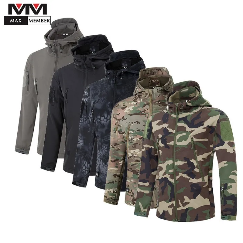 Men Clothing Coat Military Uniform Waterproof Windproof Hooded Jacket ...