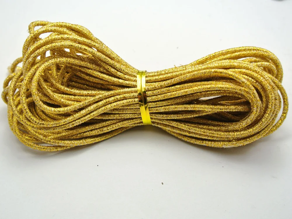 10 Meters Gltter Golden Elastic Stretch String Shock Cord For Sewing ...