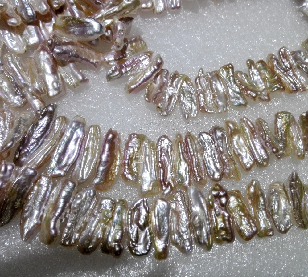 Natural Freshwater Purple Pearl 8x20mm Bright Elongated rectangle Pearl ...