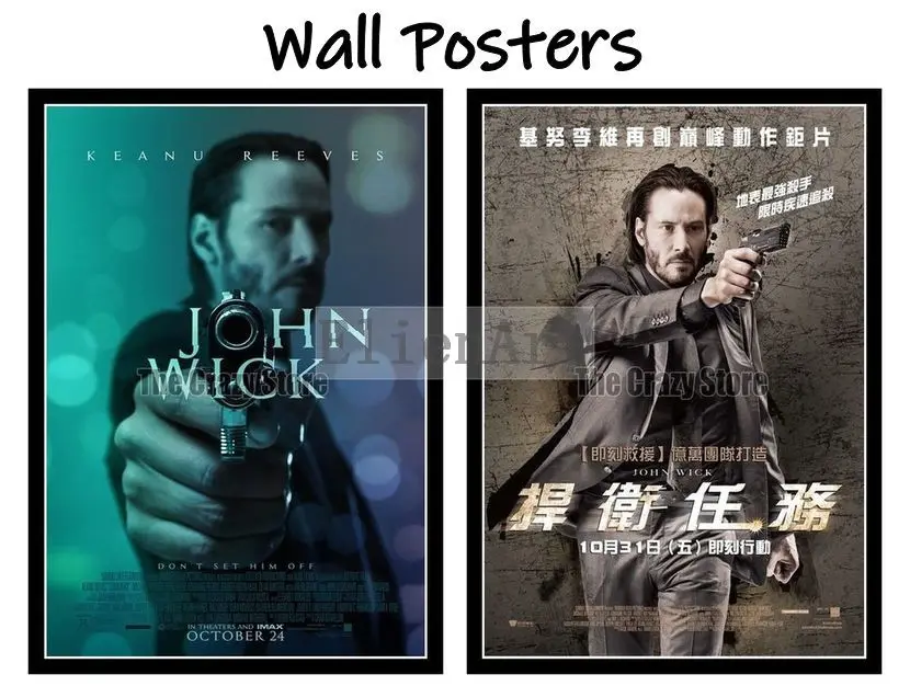John Wick Movie White Kraft Paper Painting Art Print Poster Wall ...
