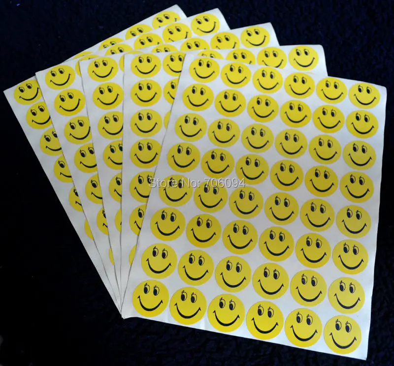25mm 720pcs/lot Smile Pattern stickers children reward stickers round ...