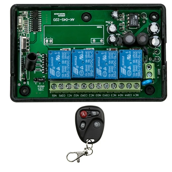 Ac80-260v 4ch Rf Wireless Remote Control System / Motor And Electric ...