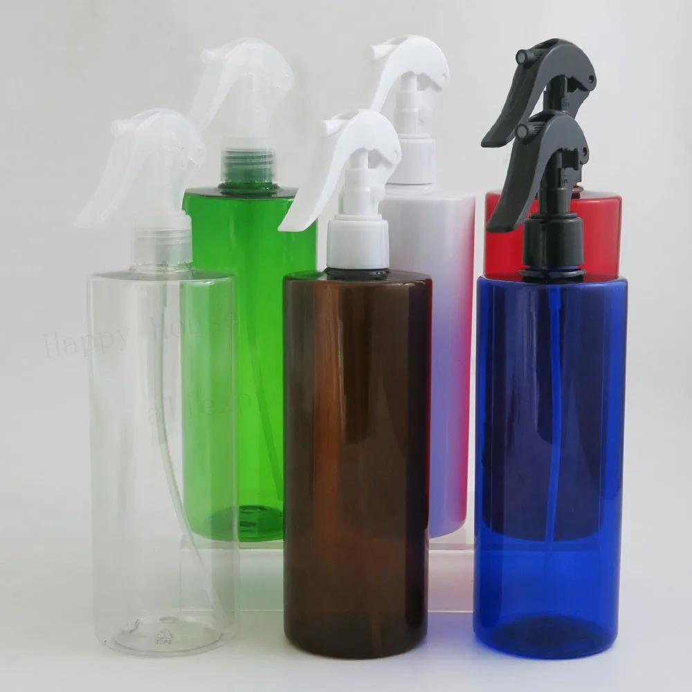 24 X 500ml Empty Large Refillable Amber Blue Plastic Flat Shoulder 24-x-500ml-empty-large-refillable-amber-blue-plastic-flat-shoulder