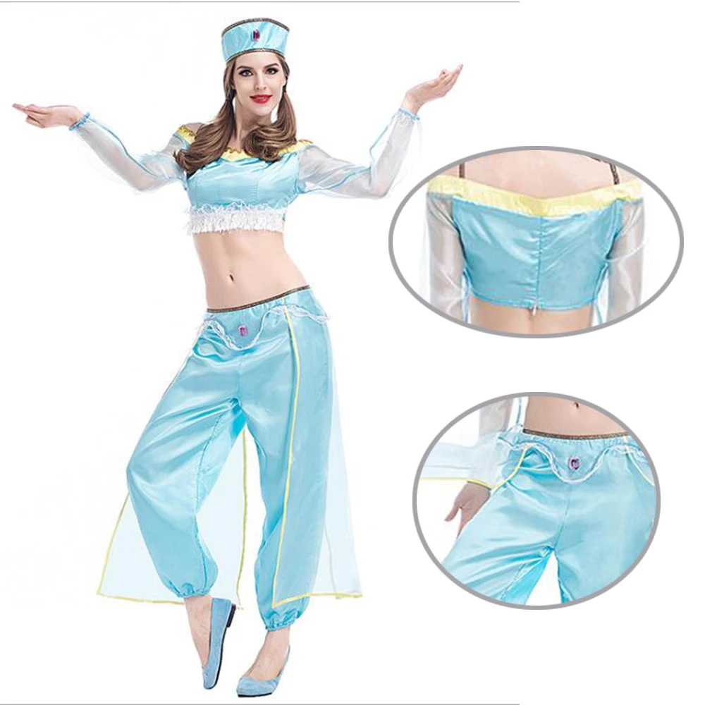 2018 Arab Princess Dancer Dress Arabic Arabian Dance Dress Aladdin Princess Jasmine Cosplay