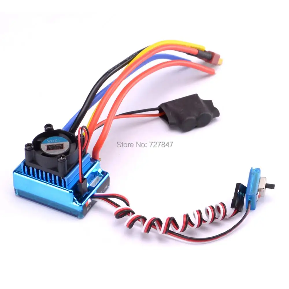 120A Sensored Brushless Speed Controller ESC for 1/16 1/10 1/12 RC Car ...