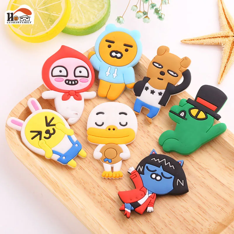 7 pcs/lot Cute Cartoon animal Silica gel fridge magnets whiteboard ...
