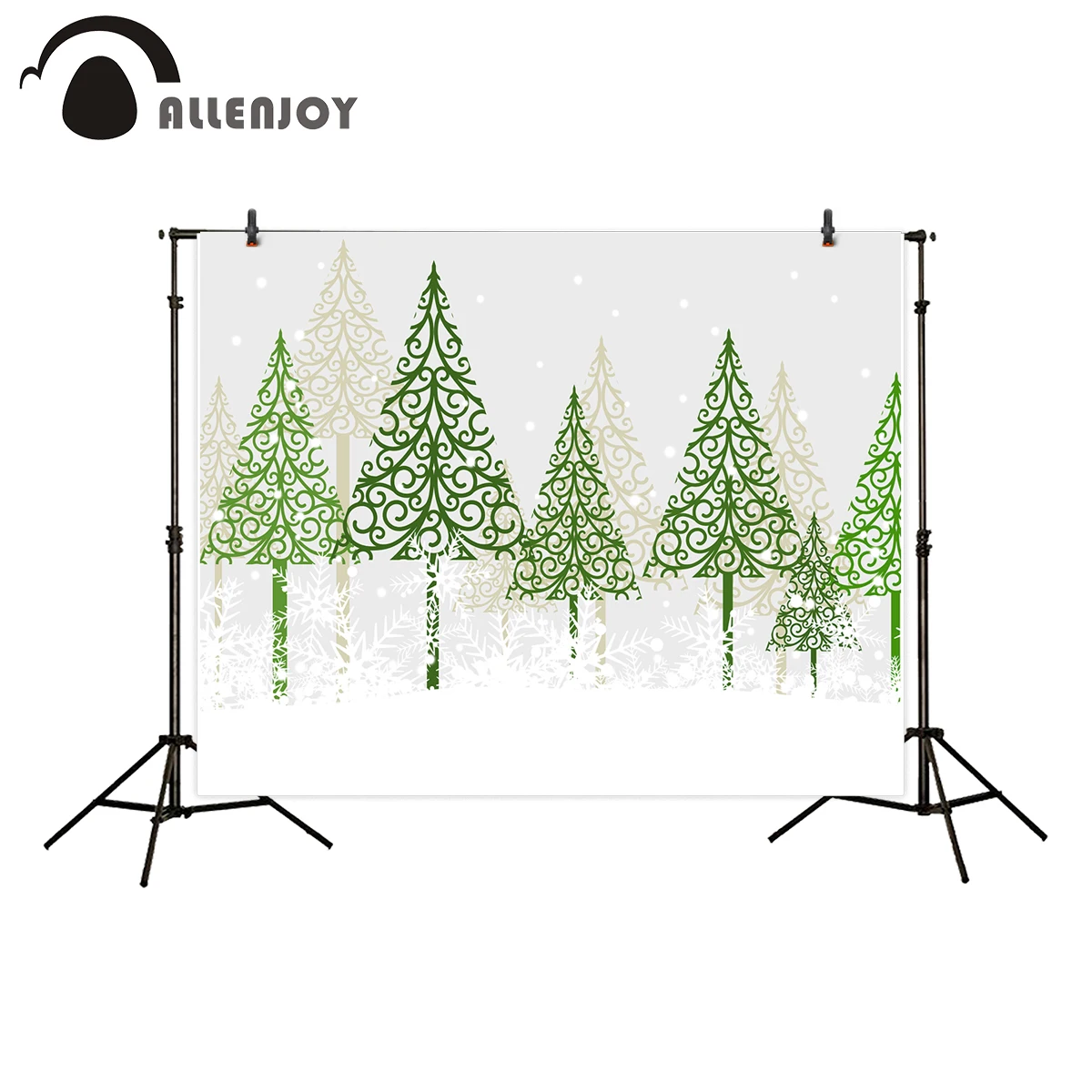 Allenjoy photography background Christmas green tree snow kids backdrop ...