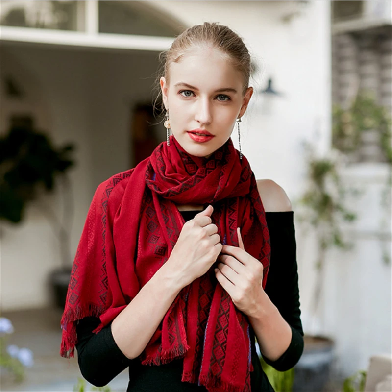2017 Women Scarf striped Print Lady Scarves Shawl Cotton Luxury Brand ...