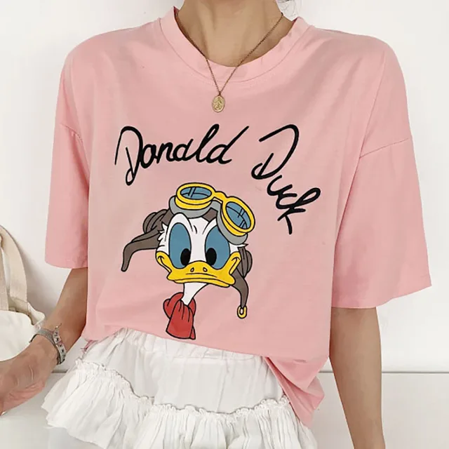 Harajuku Kawaii Cartoon Print T Shirt Women Summer Cartoon Graphic Tees