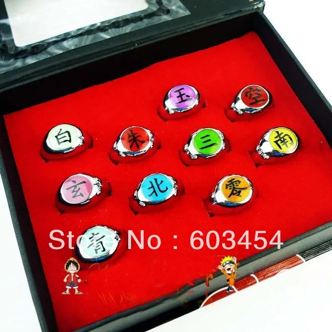 Wholesale Hot Sell ! Naruto Rings /10 pcs NARUTO Akatsuki Cosplay ...