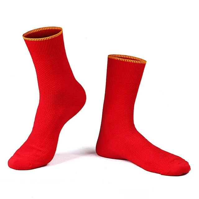 Hoge kwaliteit merk herensokken sport rode sokken mannelijke Ademend Borduur sok China Knoop ...