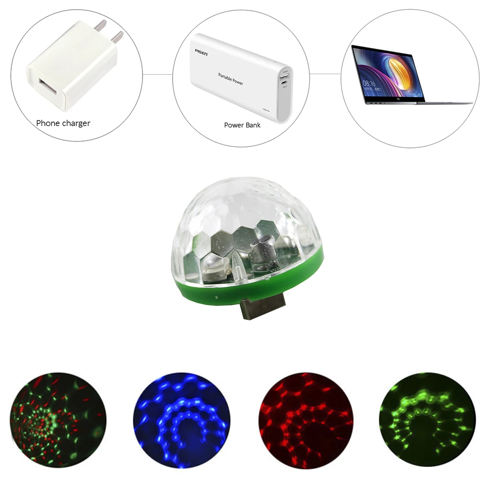 Mini 5v Usb Disco Ball Rgb Colors Laser Projector Shining Disco Light ...