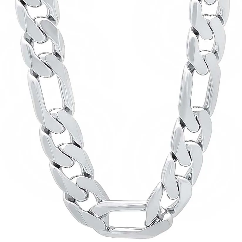FREE SHIPPING! 925 Sterling Silver 10MM Figaro Chain NECKLACE FOR MEN ... FREE SHIPPING! 925 Sterling Silver 10MM Figaro Chain NECKLACE FOR MEN ...
