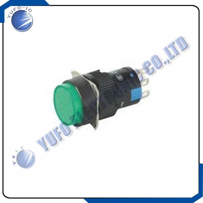 Free Shipping One Lot 1Pcs 16mm Green Sign Momentary Push Button Switch ...