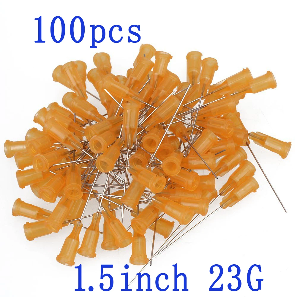100pcs,Dispensing Needle with Luer Lock 23G x 1.5Inch Length Blunt Tip ...