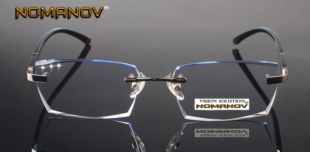 = Nomanov Brand= Pure Titanium Eyeglasses Diamond Cutting Edges Fashion ...